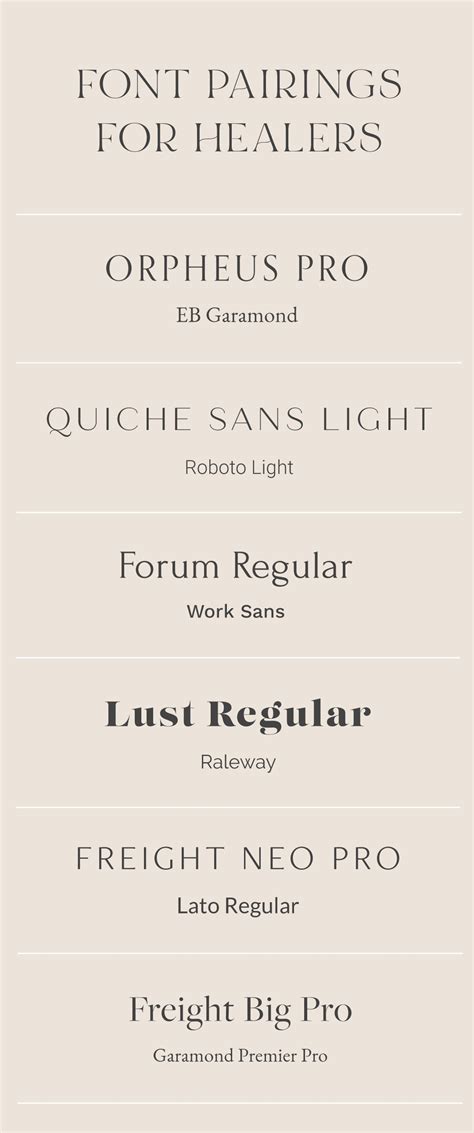 squarespace font combinations for healers — june mango design