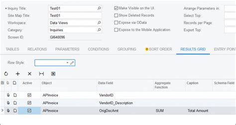 Using Parameters To Filter Aggregate Results Acumatica Generic Inquiries Pivot Tables