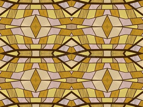 Stained Glass Style Geometric Pattern In Beige Colors Stock