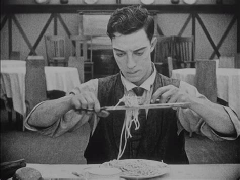 Buster Keaton Finds A More Efficient Way To Eat Spaghetti  On Imgur