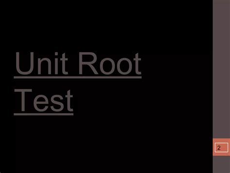 Unit Root Test Ppt