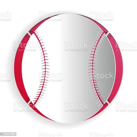 흰색 배경에 격리 된 야구 공 아이콘을 잘라 종이 종이 아트 스타일 벡터 가죽에 대한 스톡 벡터 아트 및 기타 이미지 가죽 경쟁 공 스포츠 장비 Istock