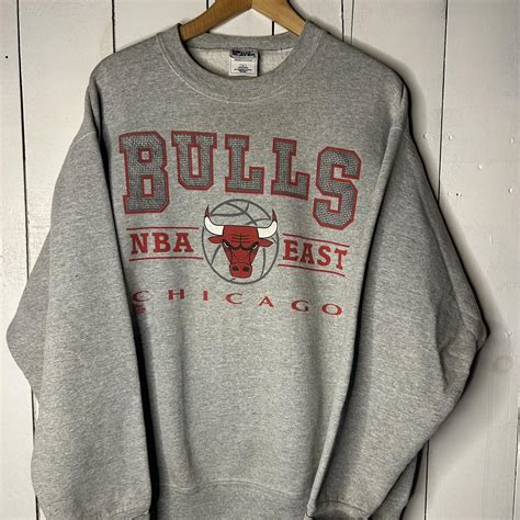Grey Vintage 90s Chicago Bulls Nba Crewneck Depop