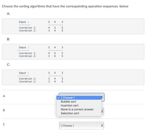 Solved Choose The Sorting Algorithms That Have The Chegg Com