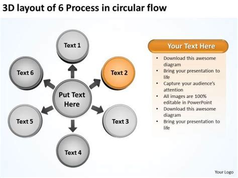 Layout Of Process In Circular Flow Relative Arrow Chart PowerPoint Templates
