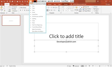 How To Customize Quick Access Toolbar In Powerpoint