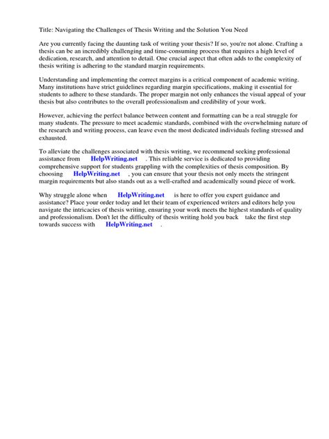 Thesis Standard Margin Pdf