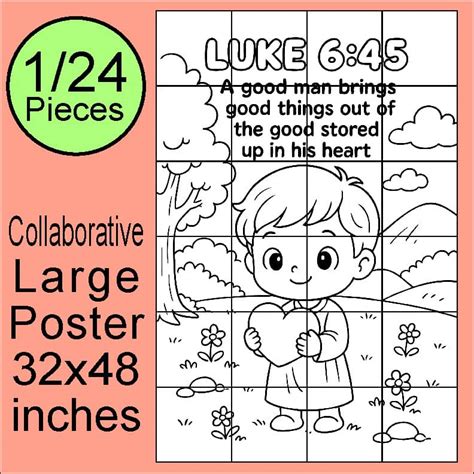 Luke 645 Bible Verse Collaborative Poster Christian Coloring Activity