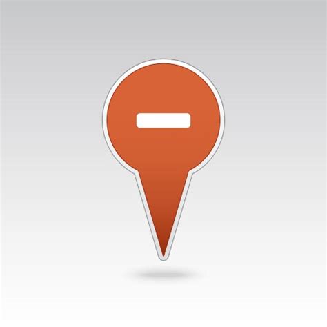 Minus Pin Map Icon Pointer Markers Royalty Free Vector Image
