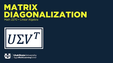 Matrix Diagonalization Linear Algebra Math 2270 Youtube