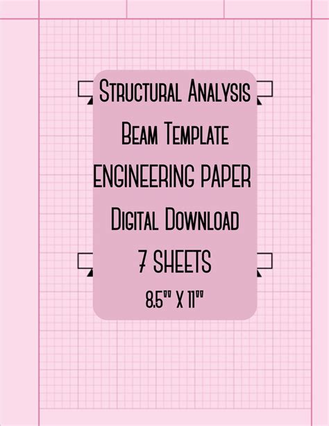 Structural Analysis Beam Template Blue Engineering Paper Etsy