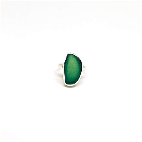Green Sea Glass Ring Handmade The Salty Gem