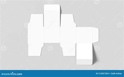 Unfolded Cube Box Mock Up Isolated On White Background Product
