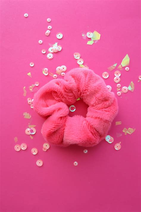 Hot Pink Plush Scrunchie Doll Pink Scrunchie Hot Pink Scrunchie Cozy Scrunchie Bright Pink