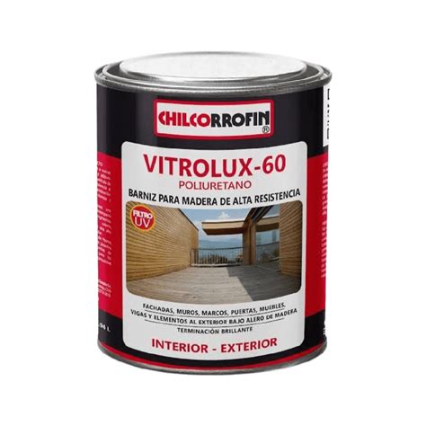 Barniz Vitrolux 60 Roble Claro 1lt Chilcorrofin Acb Constructor 31
