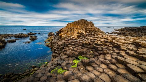 Clouds Uk Giants Causeway Ireland Landscape Rocks Horizon