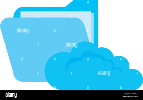 Folder Cloud Computing Cybersecurity Data Protection Vector Illustration Stock Vector Image