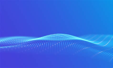 추상 파란색 파티클 배경입니다 점 풍경이 있는 흐름 파 디지털 데이터 구조 미래의 메시 또는 사운드 그리드 패턴 점 시각화 기술 벡터 그림 3차원 형태에 대한 스톡 벡터