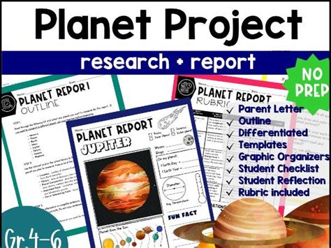 Planets Research Project Engaging Space Project For Exploring Outer Space Teaching Resources