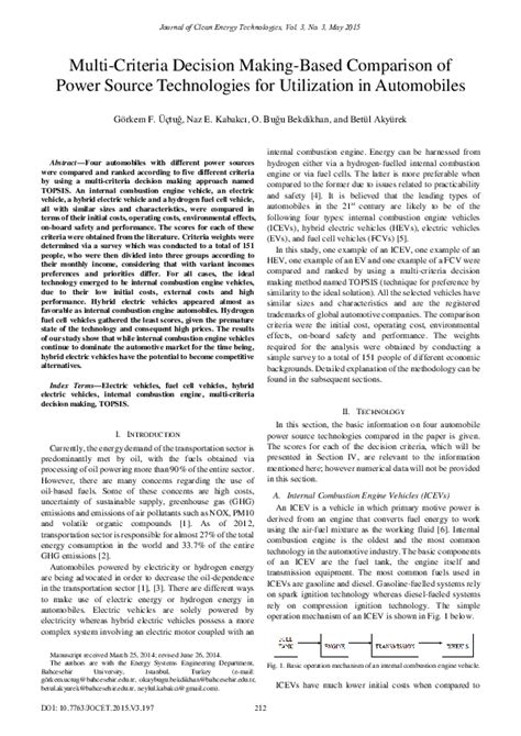 Pdf Evaluating Power Source Technologies In Autos