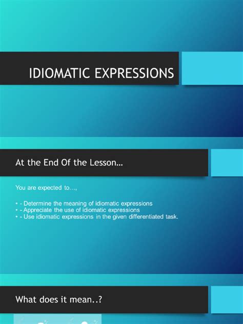 Idiomatic Expressions Pdf