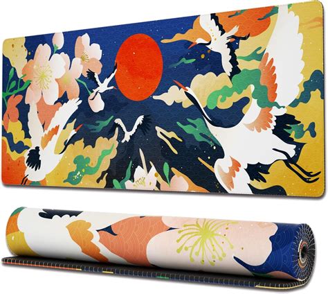Japanese Wave Cherry Blossom Large Gaming Mouse Pad Extended Xl Anime