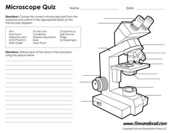 Microscope Quiz Tim S Printables