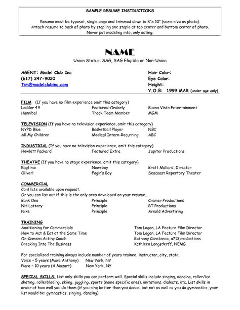 Modeling Resume Template Company Profile Template