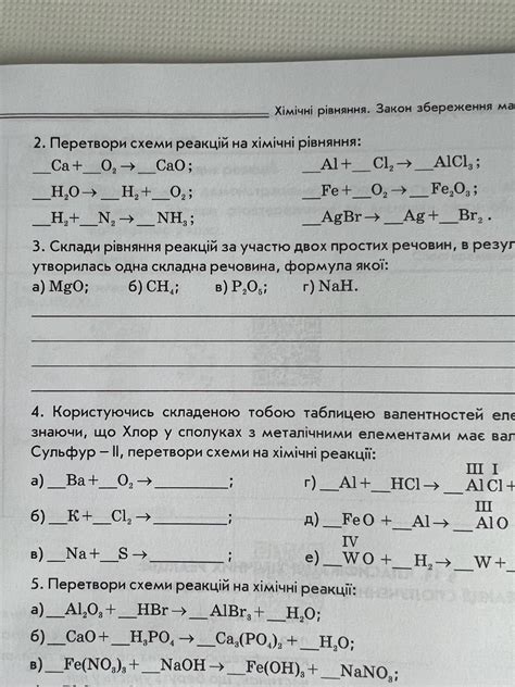 Перетвори схеми реакцій на хімічні рівняння Школьные Знания Com