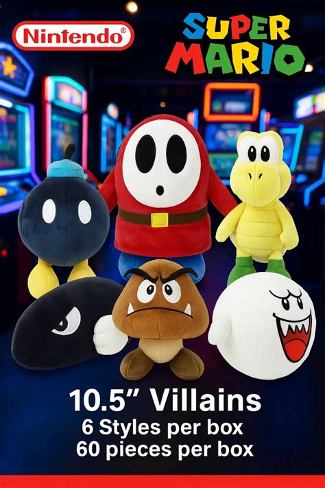 Jumbo Nintendo Villains Plush 60 Count Stuffed Super Mario Bros