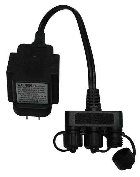 Mt10 10 Watt Transformer 120 Volt To 12 Volt With 3 Way Splitter