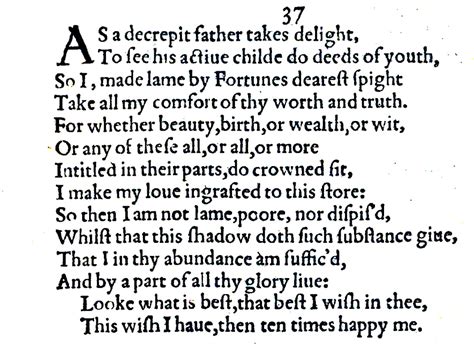 Sonnet 37 As A Decrepit Father Takes Delight Sonnetcast