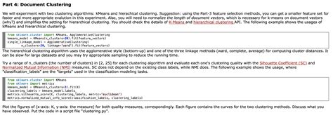part 4 document clustering we will experiment with