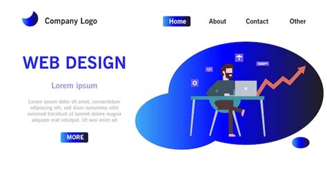 premium vector creative business flat design ui ux landing page