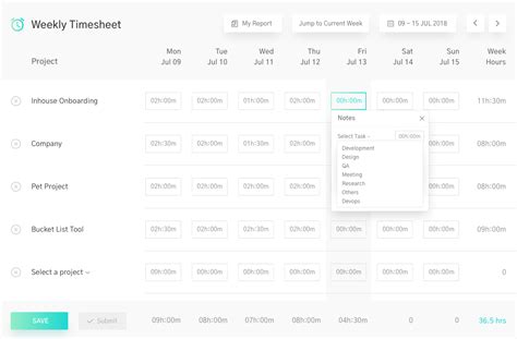 Weekly Timesheet Light UI By Shirish Shikhrakar For Leapfrog Technology On Dribbble