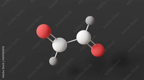 Glyoxal Molecule Molecular Structure Dialdehyde Ball And Stick 3d Model Structural Chemical