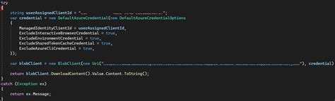Accessing Blob Content Using A Managedidentity Is Failing With