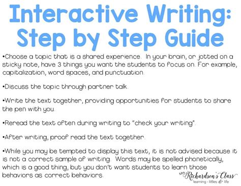 Interactive Writing In The Classroom Mrs Richardsons Class
