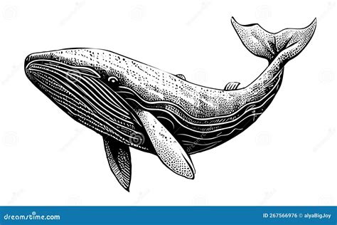 Whale Sketch Hand Drawn In Doodle Style Illustration Stock Vector
