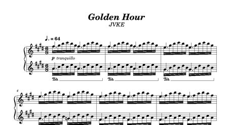 Golden Hour Sheet Music Pianotify