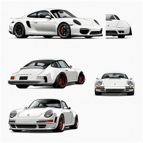 Porsche Vector Set White Background Isolated A High Premium Ai