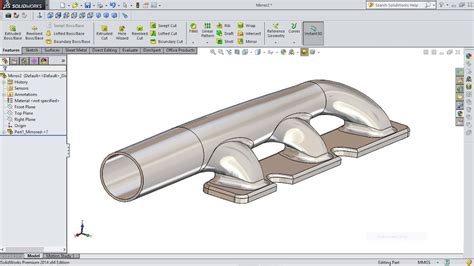 Solidworks Tutorial Engine Exhaust Manifold Youtube