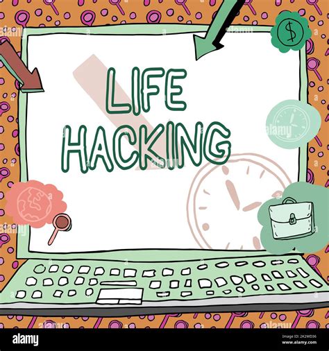 Hand Writing Sign Life Hacking Word Written On Simple And Clever Techniques In Accomplishing