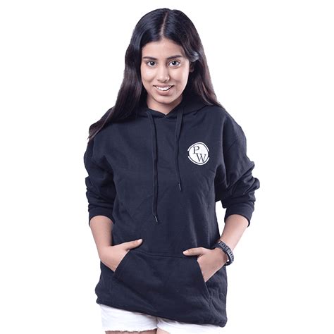 Pw Printed Relaxed Fit Unisex Hoodie Black Small Size Pw Store