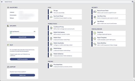 Admin Portal Tools FieldFX Documentation