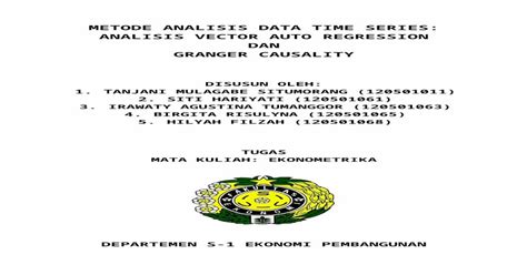 Metode Analisis Data Time Series Analisis Vector Auto Regression Dan