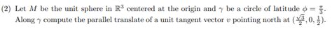 solved 2 let m be the unit sphere in r3 centered at the
