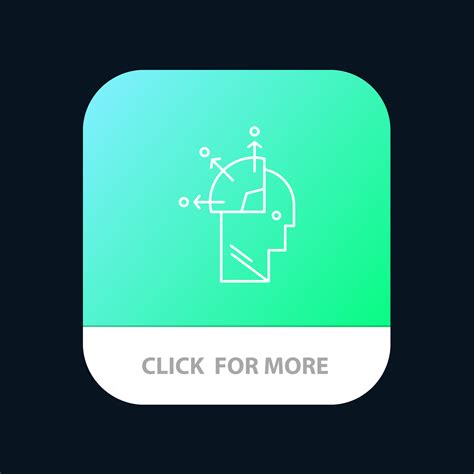 User Man Mind Programming Art Mobile App Button Android And Ios Line