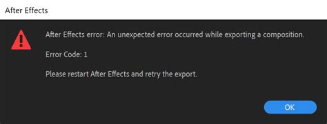 Adobe After Effects Render Error
