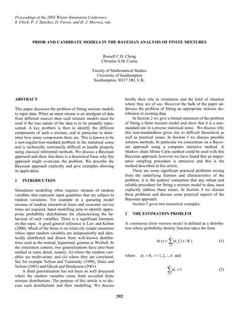 Pdf Prior And Candidate Models In The Bayesian Analysis Of Finite